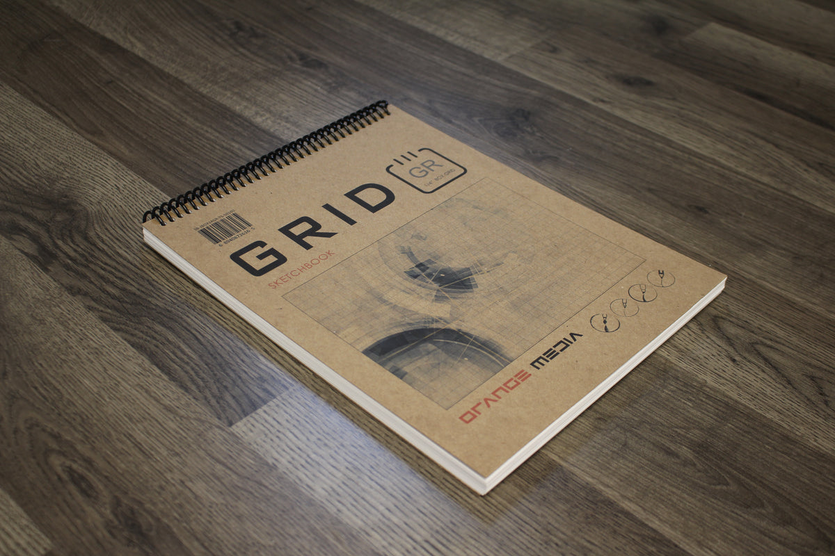 Grey Grid Sketchbook. Spiral Bound. Top Spine. Multi-Media Paper. 1/4 ...